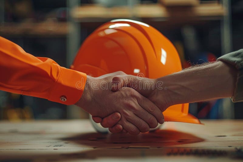Construction Handshake stock image. Image of business - 327315313