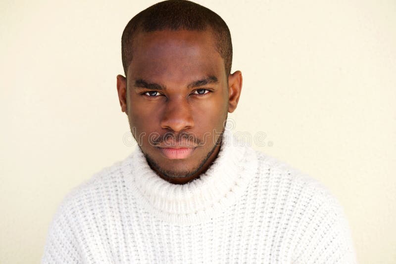 Close Up Handsome African Man with Serious Expression on Face Stock ...