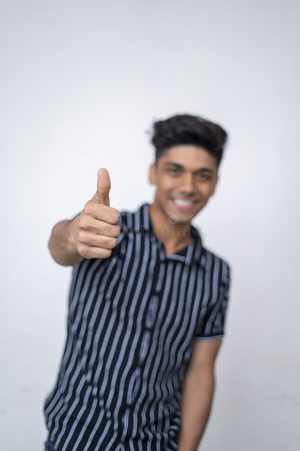 Close Up of a Handsome Cute Asian Boy Hand Showing Thumbs Up into the ...