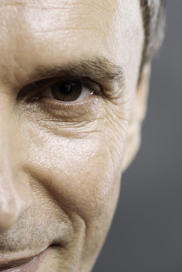 Close Up of Handsome Doctors Face Smiling on Grey Background Stock ...
