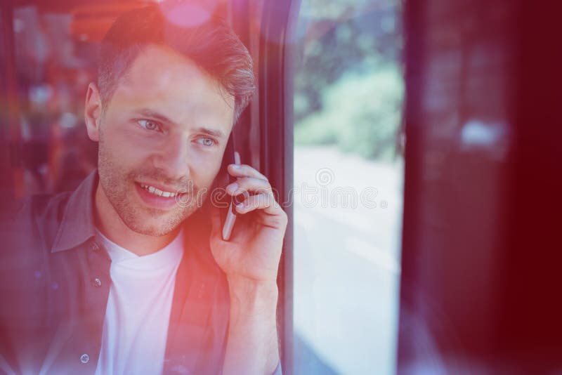 Close Up of Handsome Man Talking on Mobile Phone Stock Image - Image of ...