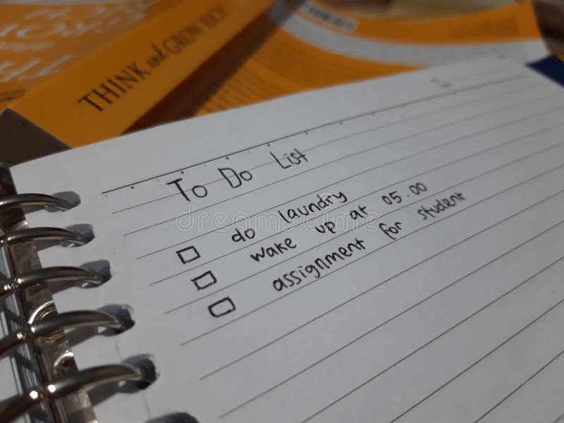 Close Up Handwriting of To Do List in Notebook Stock Photo - Image of ...