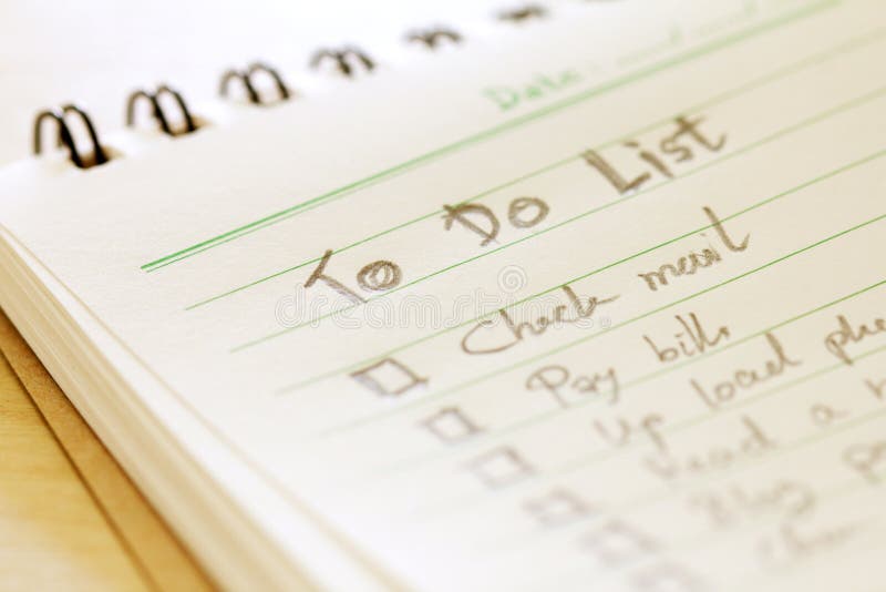 Handwritten To Do List on Note Pad Stock Photo - Image of list ...