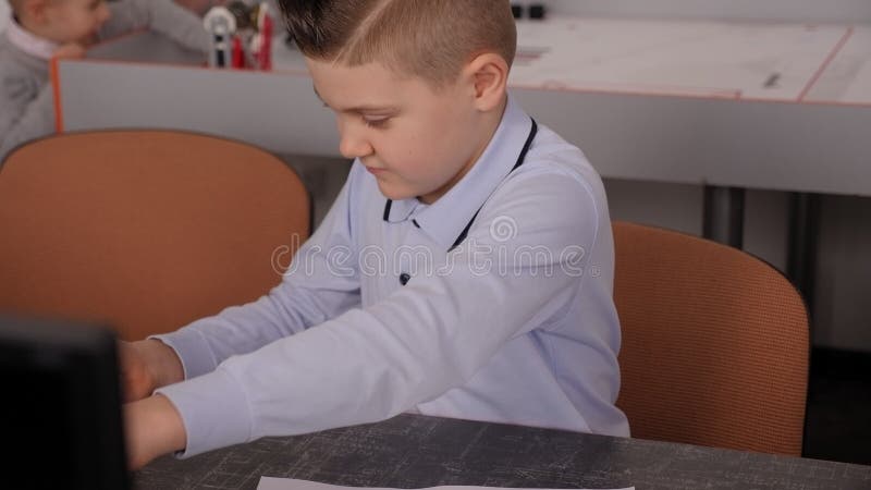 Happy Child Creating New 3d Object with 3d Printing Pen.Robotics Class ...