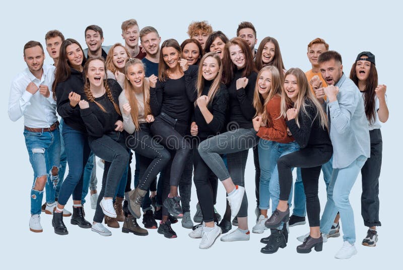 Close Up. Happy Group of Young People Stock Photo - Image of corporate ...