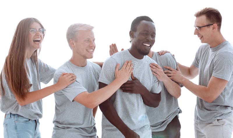 Close Up. A Happy Team Of Young People. Stock Photo - Image of ...