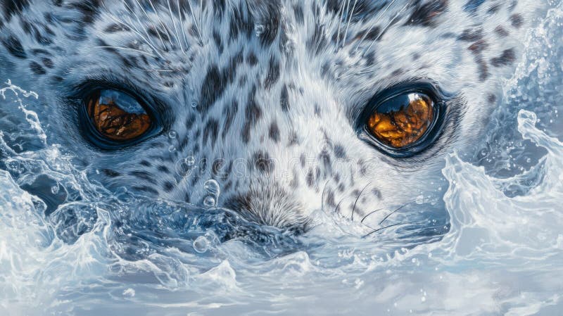 Close-up of a Harbor Seal S Eye with Water Ripples Stock Illustration ...