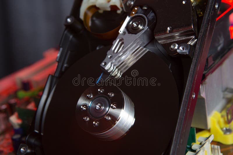 Close Up of Hard Disk with Abstract Reflection Stock Image - Image of ...