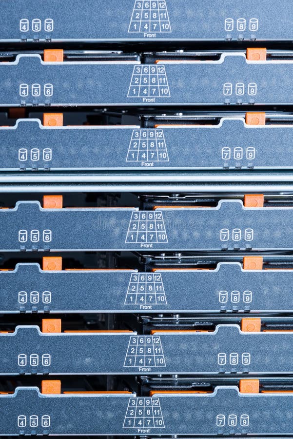 Close-up of Hard Disk Clusters Used for Large Database Stock Image ...