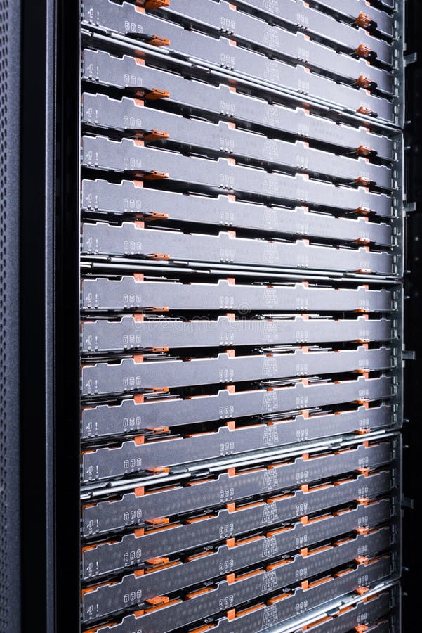 Close-up of Hard Disk Clusters Used for Large Database Stock Photo ...