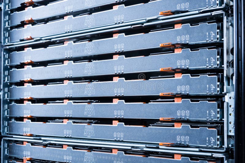 Close-up of Hard Disk Clusters Used for Large Database Stock Photo ...