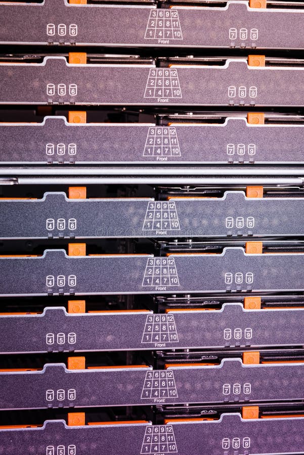 Close-up of Hard Disk Clusters Used for Large Database Stock Photo ...