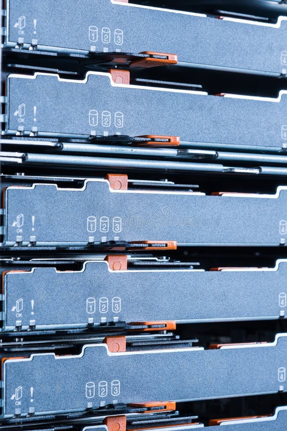 Close-up of Hard Disk Clusters Used for Large Database Stock Photo ...