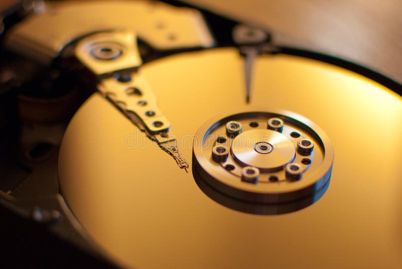 Close Up of Hard Disk Data Storage Cross Section Stock Image - Image of ...