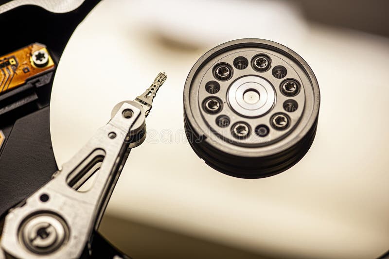 Close-up of Hard Disk Drive: Exploring Data Storage Technology Stock ...