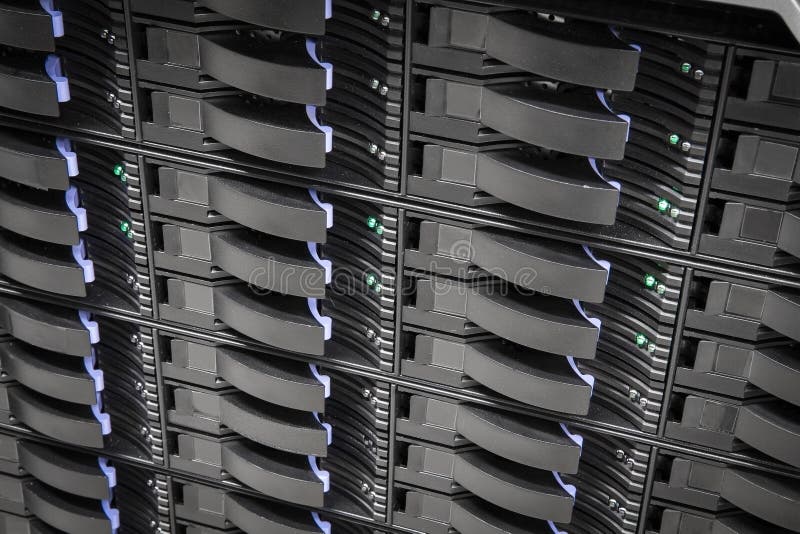 SAN Storage Hard Drives in Large Datacenter Stock Photo - Image of hard ...