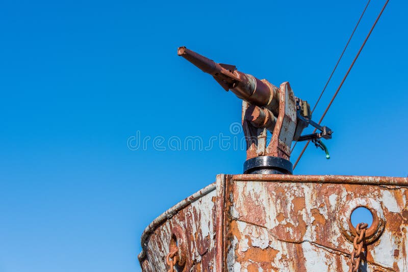 Close-up of Harpoon Gun on Rusty Bow Stock Image - Image of south, bows ...