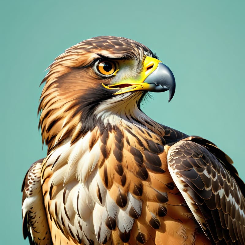 Close-up of a Hawk S Head with a Sharp Look. Stock Illustration ...