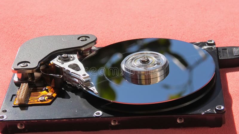 Close Up HDD Hard Disk Open Stock Video - Video of computer ...