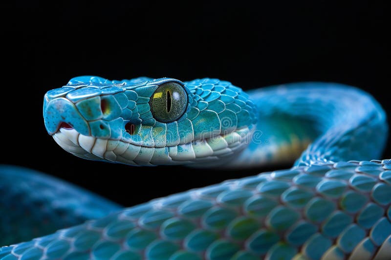 Close-up of the Head of a Blue Pit Viper Stock Illustration ...