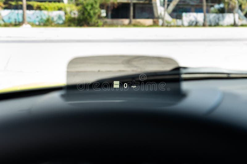 Close Up of Head-up Display Inside Modern Salon on New Mini Cooper ...