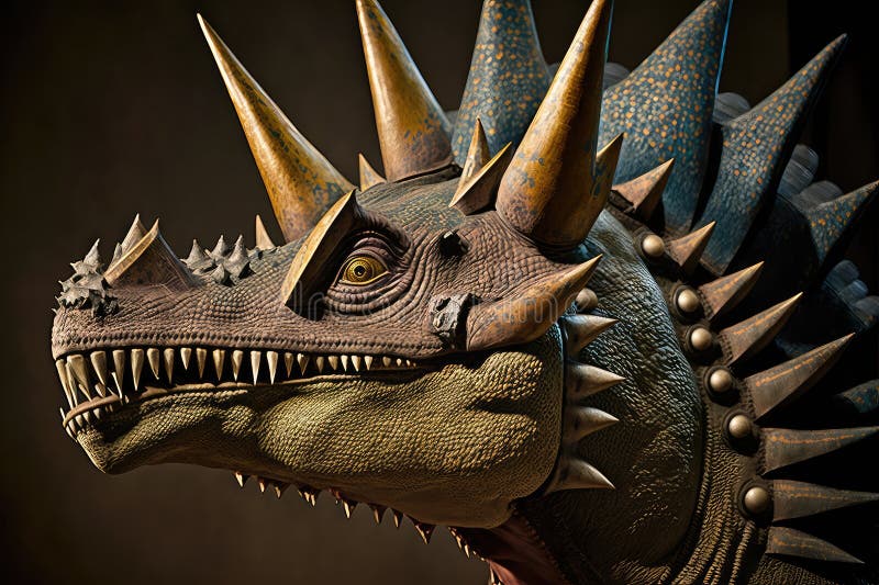 Close-up of the Head and Face of Stegosaurus, with Its Distinctive ...