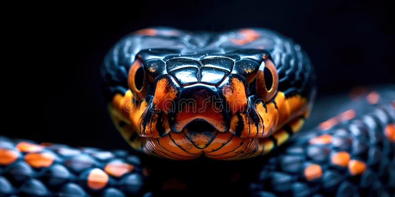 Close-up of the Head of a Poisonous Snake Stock Image - Image of skin ...