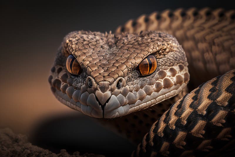 Close-up of the Head of a Rattlesnake. Stock Illustration ...