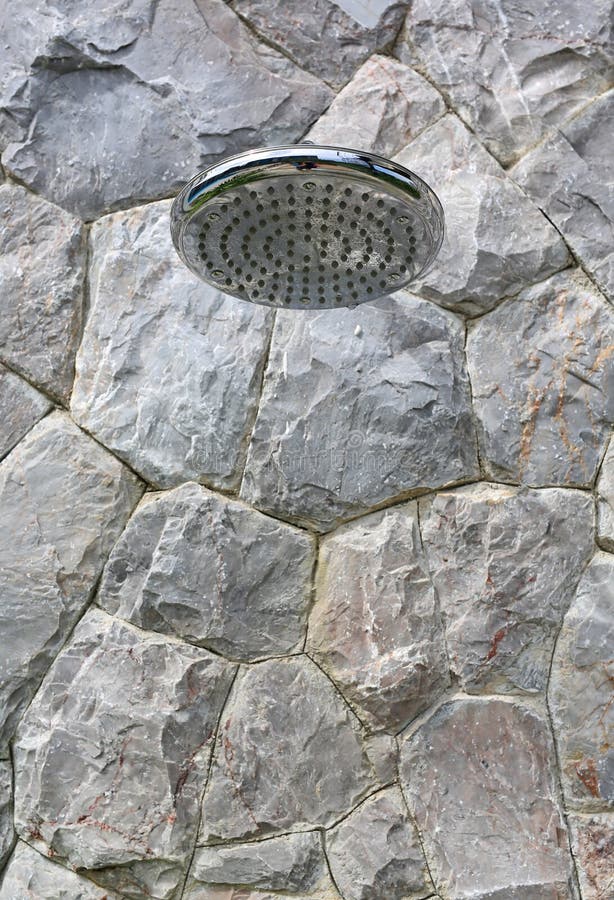 Close Up on Head Shower while Running Water Stock Image - Image of ...