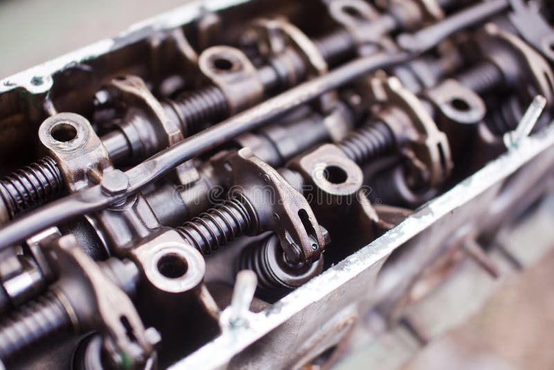 Close-up the Head of a Six-cylinder Engine Stock Photo - Image of ...