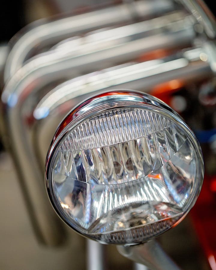 Close Up of Headlight of Classic Vintage Car Stock Image - Image of ...