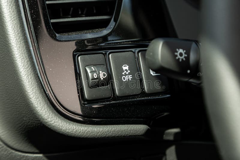 Setting the Headlight Mode in the Car Stock Image - Image of dazzle ...