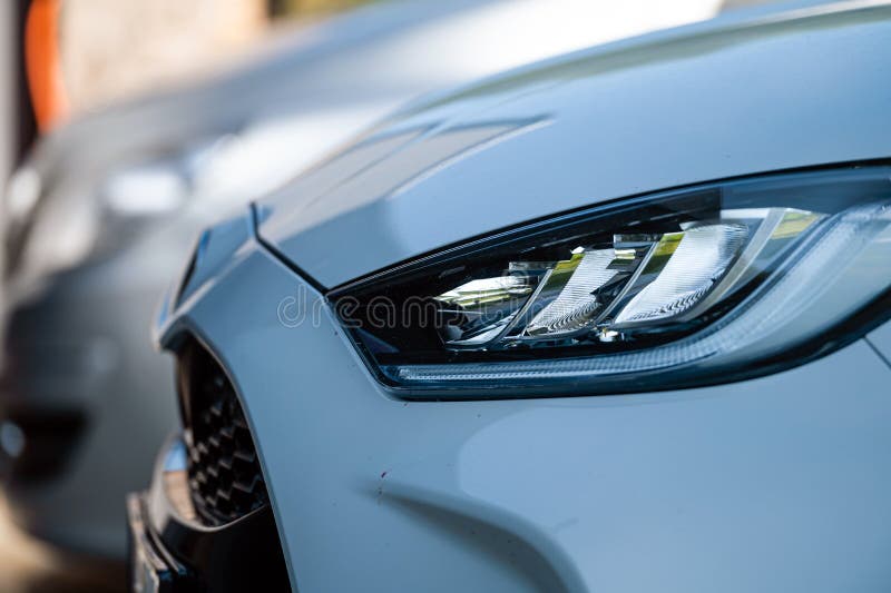 Close-up Headlights of Car, Modern Light Element Stock Image - Image of ...