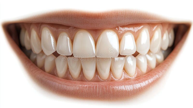 Close-up of a Healthy, Bright, and Shiny Smile with Straight, White ...