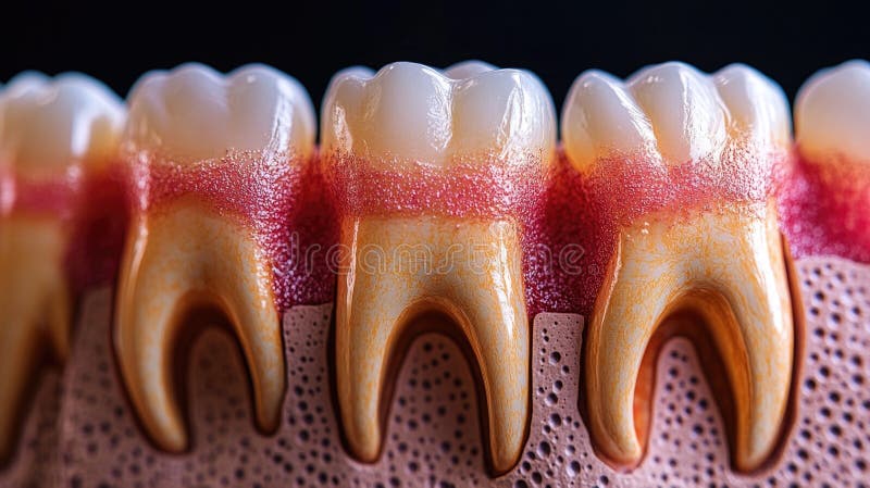 Close-up of Healthy Human Teeth and Gums in a Dental Model Stock Image ...