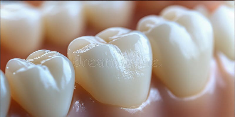 Close Up of Healthy, Shiny Teeth with Natural and Clean Appearance ...