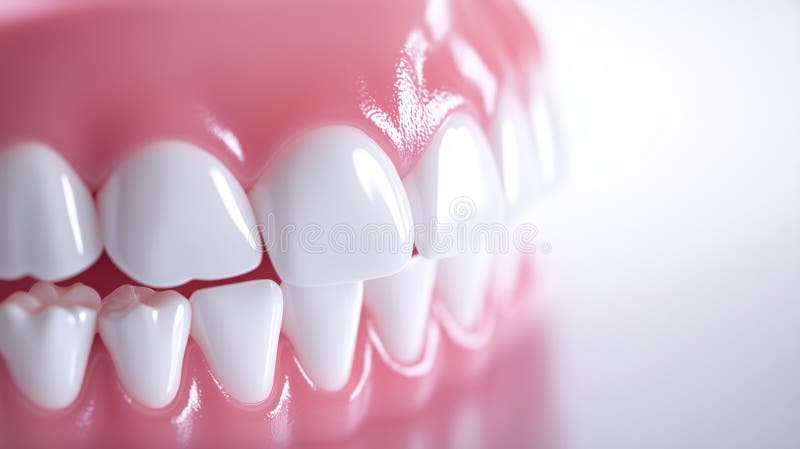 Close Up of Healthy White Teeth and Gums with Clean and Glossy ...