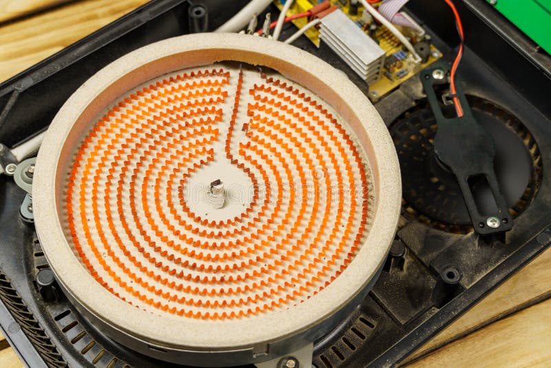 A Close-up of a Heated Spiral on a Stove Stock Photo - Image of ...