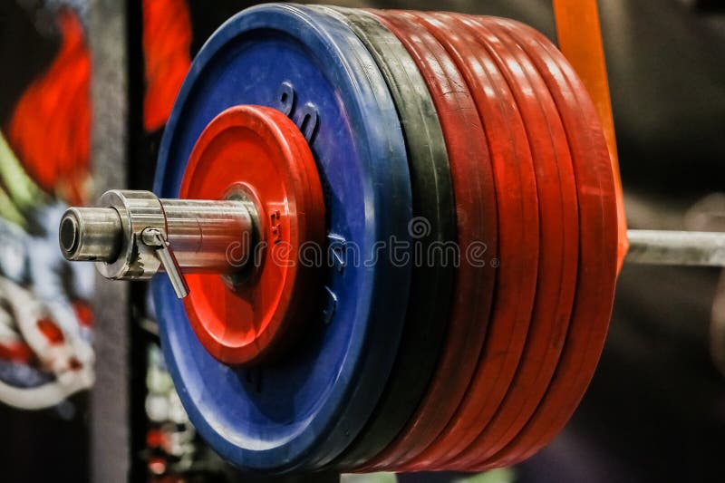 Close-up Heavy Barbell Lying on Racks Monolift Stock Photo - Image of ...