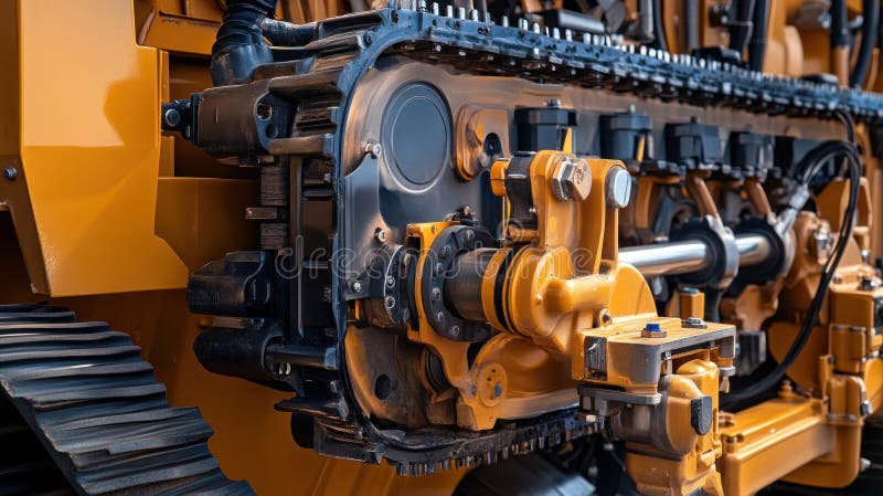 Close-up of Heavy Machinery Track System Stock Image - Image of robust ...