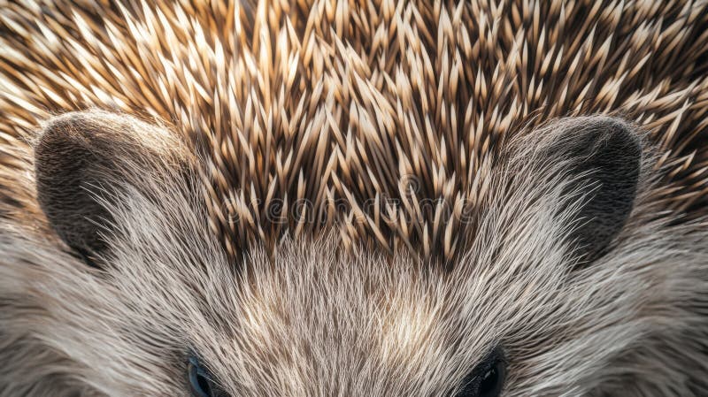 Close-up of a Hedgehog S Spiky Fur and Ear Stock Illustration ...