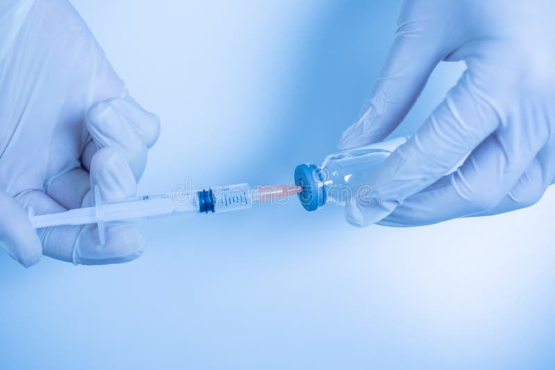 Close-up Held a Syringe and Potion Stock Image - Image of expertise ...