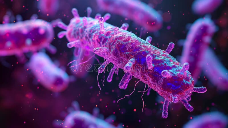 Close-up of Helicobacter Pylori Bacteria Under Microscope AI Generated ...