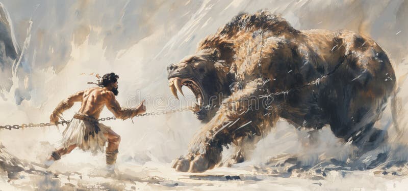 A Close-up of Hercules Dragging the Massive Erymanthian Boar with Sharp ...