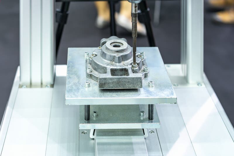 Close Up Hex Wrench Tool of Automatic Tighten Bolt Machine during ...