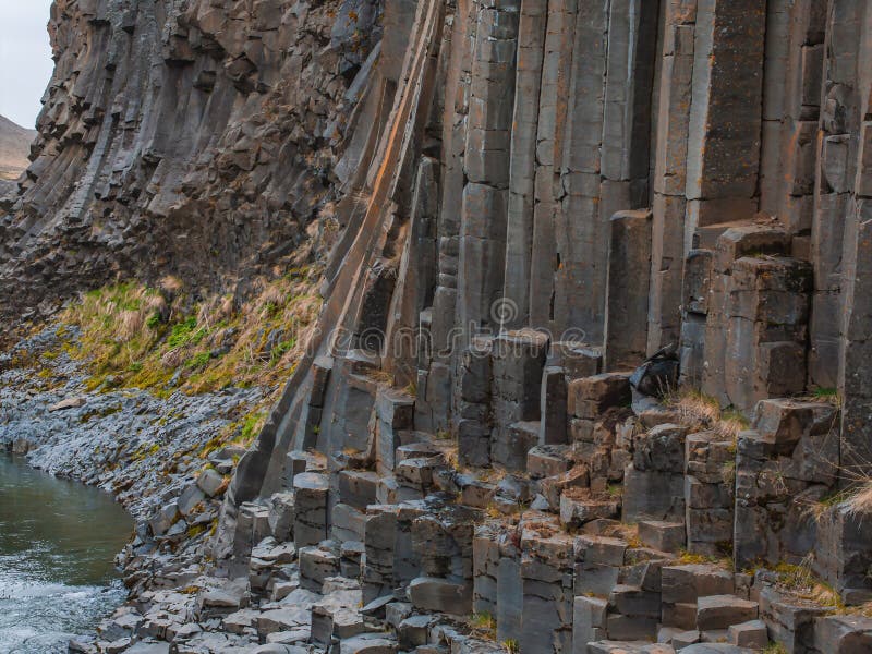 Close-Up of Hexagonal Basalt Columns in Iceland S Unique Geological ...