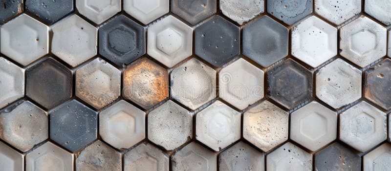 Close Up of Hexagonal Tile Wall Stock Photo - Image of interior ...