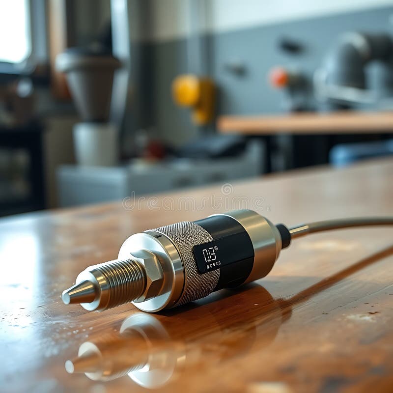 Close Up of a High End HVAC Thermistor with a Digital Display Placed on ...