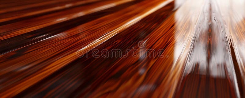 A Close-up of High-gloss, Lacquered Wood Paneling with a Deep, Rich ...