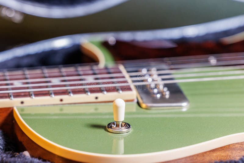 Close-up of a High Gloss Metallic Sage Green Guitar Stock Photo - Image ...